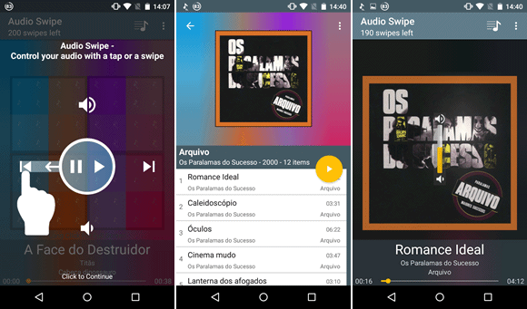 Controle a reprodução de músicas no Android com o Audio Swipe