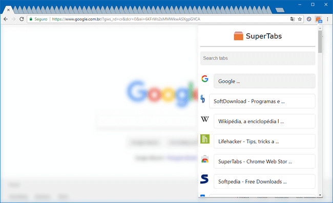 Gerencie as guias abertas no Chrome com o SuperTabs