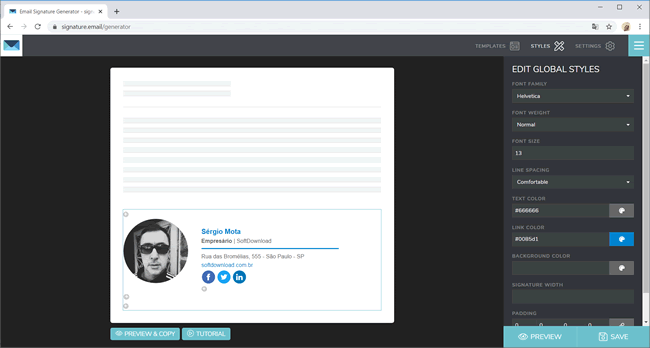 Crie uma assinatura de email com o Signature Email