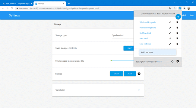 Reutilize textos copiados no Chrome com o Permanent Clipboard