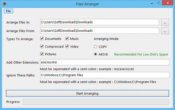 Organize seus arquivos automaticamente com o Files Arranger